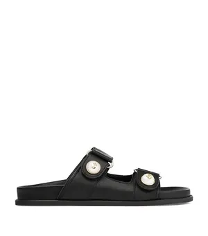 JIMMY CHOO Fayence Leather Sandals - Black