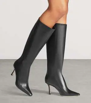 JIMMY CHOO Agathe 85 Leather Knee-high Boots