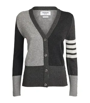 Thom Browne Cashmere 4-bar Cardigan - Grey