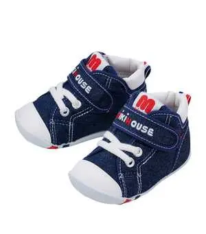 MIKI HOUSE Velcro High-top Sneakers - Navy