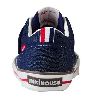 MIKI HOUSE Blue Denim Velcro Low-top Sneakers