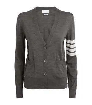Thom Browne Relaxed Wool 4-bar Cardigan