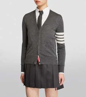 Thom Browne Relaxed Wool 4-bar Cardigan