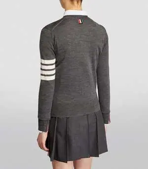 Thom Browne Relaxed Wool 4-bar Cardigan