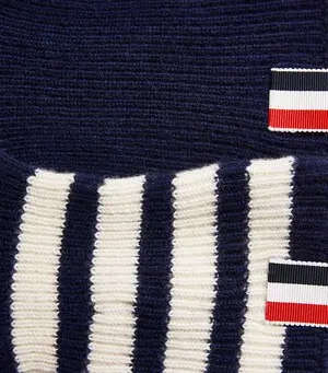 Thom Browne Cashmere 4-bar Gloves - Navy