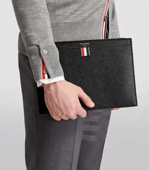 Thom Browne Medium Leather Pouch