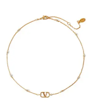 Valentino Garavani Vlogo Crystal-embellished Necklace