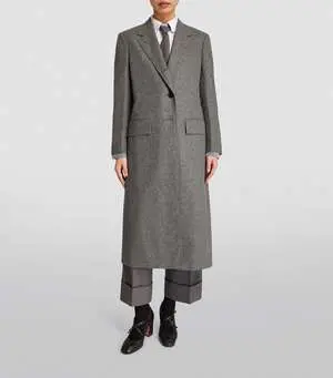 Thom Browne Wide-lapel Overcoat - Grey