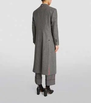 Thom Browne Wide-lapel Overcoat - Grey
