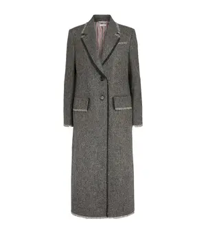 Thom Browne Wide Lapel Overcoat - Grey