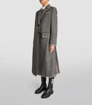 Thom Browne Wide Lapel Overcoat - Grey