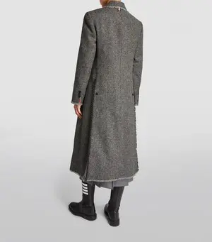 Thom Browne Wide Lapel Overcoat - Grey