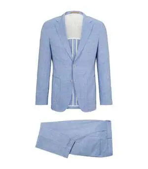 BOSS Linen-wool 2-piece Suit - Blue