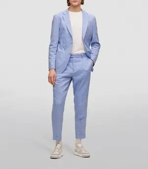 BOSS Linen-wool 2-piece Suit - Blue