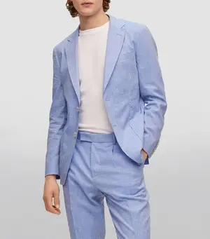 BOSS Linen-wool 2-piece Suit - Blue