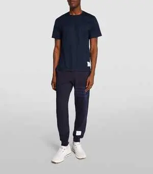 Thom Browne Cotton Name Tag T-shirt - Navy