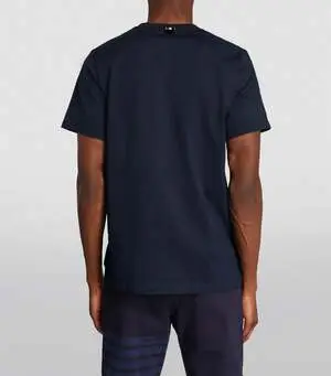Thom Browne Cotton Name Tag T-shirt - Navy