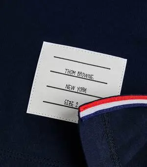 Thom Browne Cotton Name Tag T-shirt - Navy