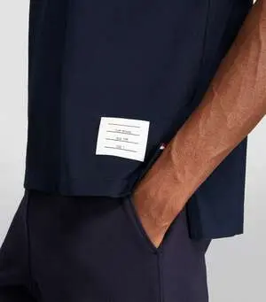 Thom Browne Cotton Name Tag T-shirt - Navy