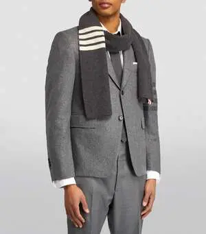 Thom Browne Cashmere 4-bar Scarf - Grey