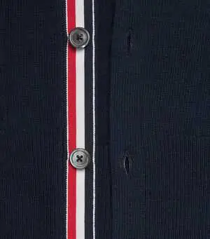 Thom Browne Virgin Wool 4-bar Stripe Cardigan - Navy