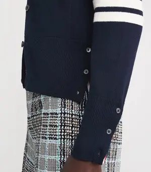 Thom Browne Virgin Wool 4-bar Stripe Cardigan - Navy