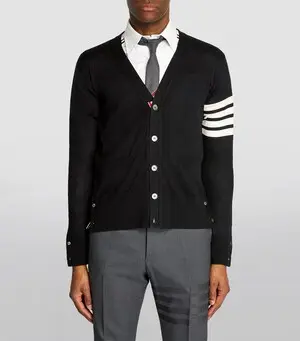Thom Browne Merino Wool 4-bar Cardigan