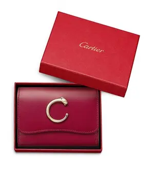 Cartier Calfskin Panthère De Mini Wallet - Red