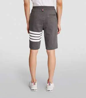 Thom Browne Four-stripe Cotton Shorts - Grey