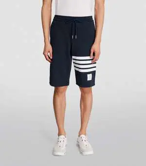 Thom Browne Four-stripe Cotton Shorts - Navy