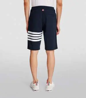 Thom Browne Four-stripe Cotton Shorts - Navy