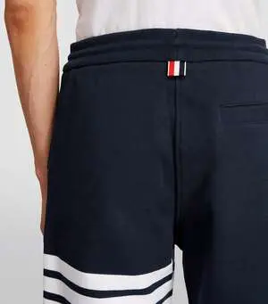 Thom Browne Four-stripe Cotton Shorts - Navy