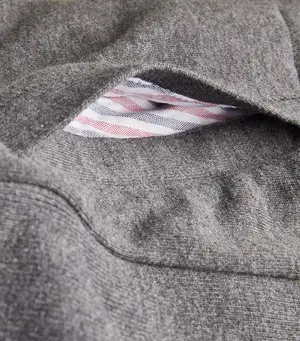Thom Browne Four-stripe Zip-up Hoodie - Grey