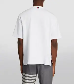 Thom Browne Oversized Tricolour Pocket T-shirt - White