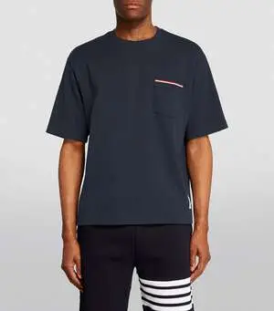 Thom Browne Cotton Oversized T-shirt - Navy