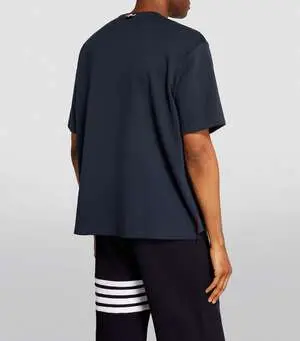 Thom Browne Cotton Oversized T-shirt - Navy
