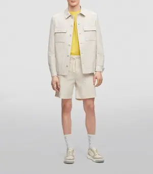 BOSS Stretch-cotton Drawstring Shorts