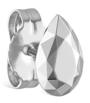 MARIA TASH Faceted Pear Single Stud Earring - White