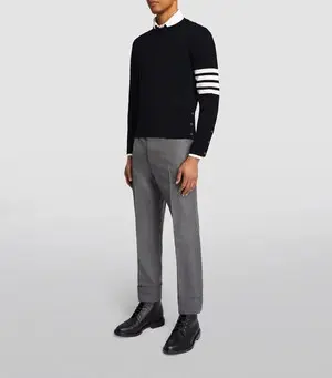 Thom Browne Merino Wool Sweater With Signature Stripes