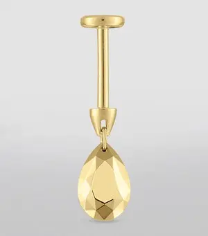 MARIA TASH Faceted Pear Charm Earring - Gold