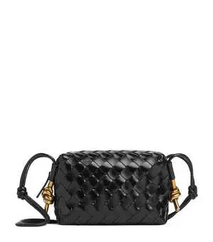Bottega Veneta Mini Woven Leather Loop Camera Bag