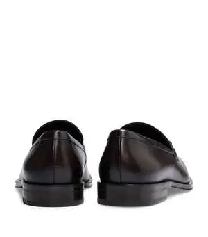 BOSS Leather Loafers With Horsebit Detail