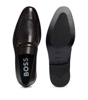 BOSS Leather Loafers With Horsebit Detail