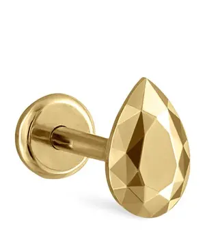 MARIA TASH Faceted Pear Threaded Stud Earring - Gold