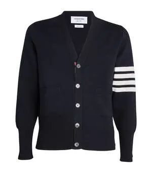 Thom Browne Merino Wool Cardigan - Navy