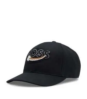 BOSS Cotton Baseball Cap With Appliqu