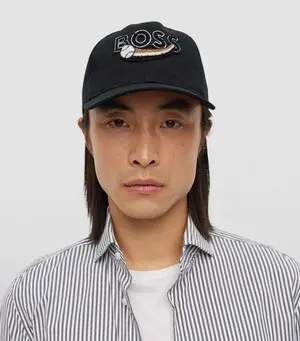 BOSS Cotton Baseball Cap With Appliqu