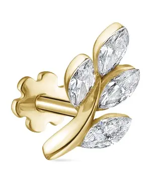 MARIA TASH Diamond Vine Threaded Stud Earring - Gold