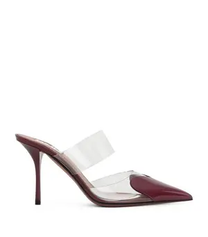 Alaïa Le Coeur 90 Patent Leather Mules - Red