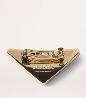 Prada Triangle Logo Hair Clip - Neutral